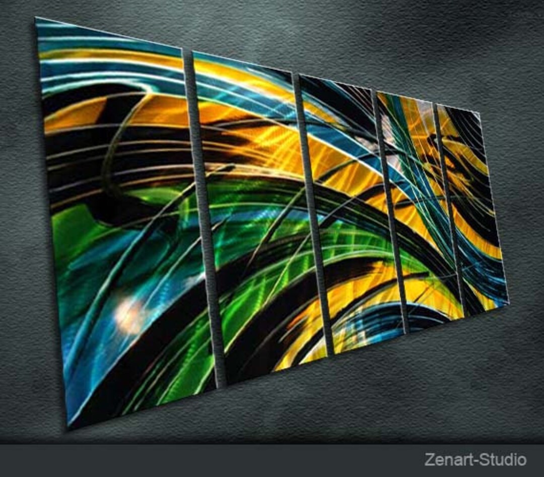 D19 Large Original Metal Wall Art Abstract Painting Sculpture Indoor ...