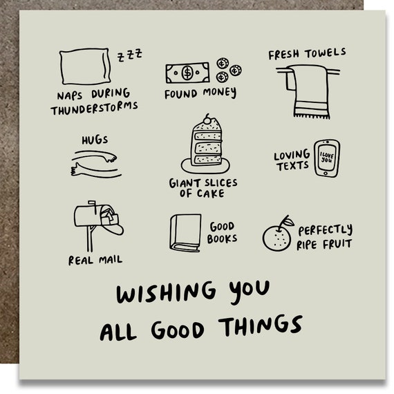 Wishing You All Good Things Letterpress Card | Etsy