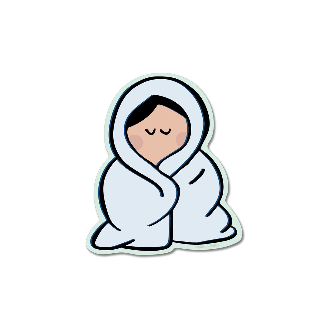 Cozy Blanket Person Sticker - Weatherproof Matte Vinyl - Etsy