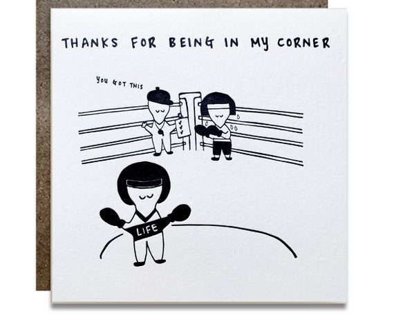 Thanks For Being In My Corner Letterpress Card | Etsy
