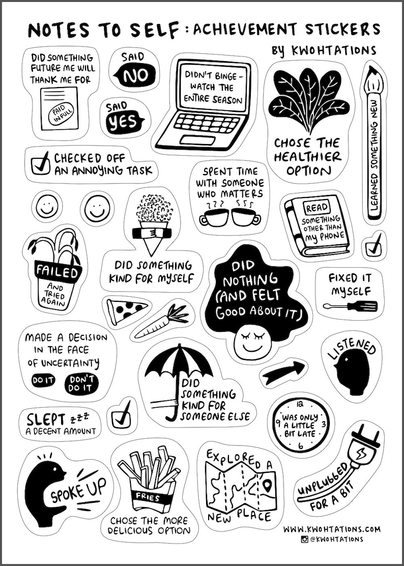 Achievement Sticker Sheet | Etsy