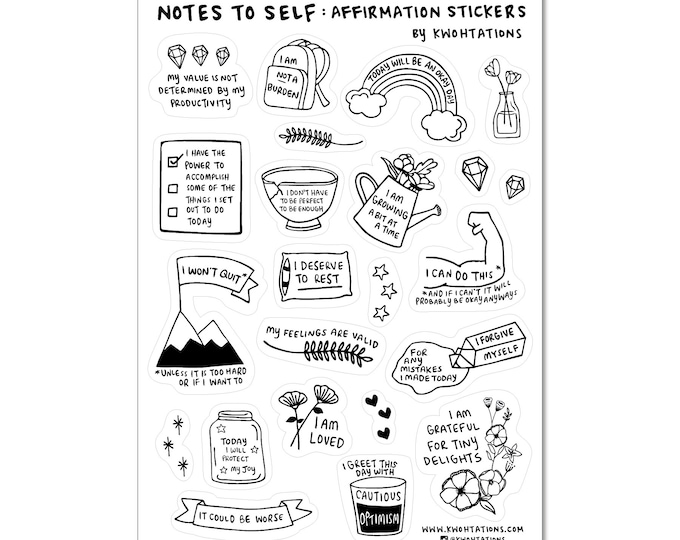 Affirmation Sticker Sheet | Etsy