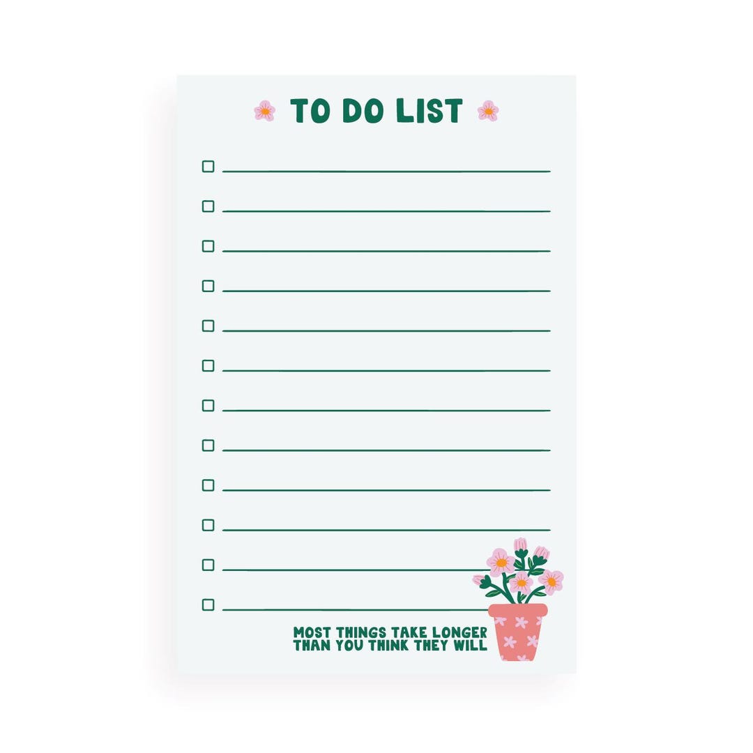 Things Take Longer Plants Checklist Notepad - Etsy