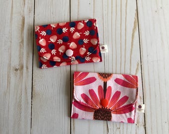 Fabric Card Wallet - Handmade Gift Card, Business Card, Debit and ...