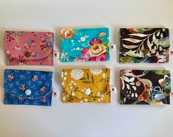 Fabric Card Wallet - Handmade Gift Card, Business Card, Debit and ...