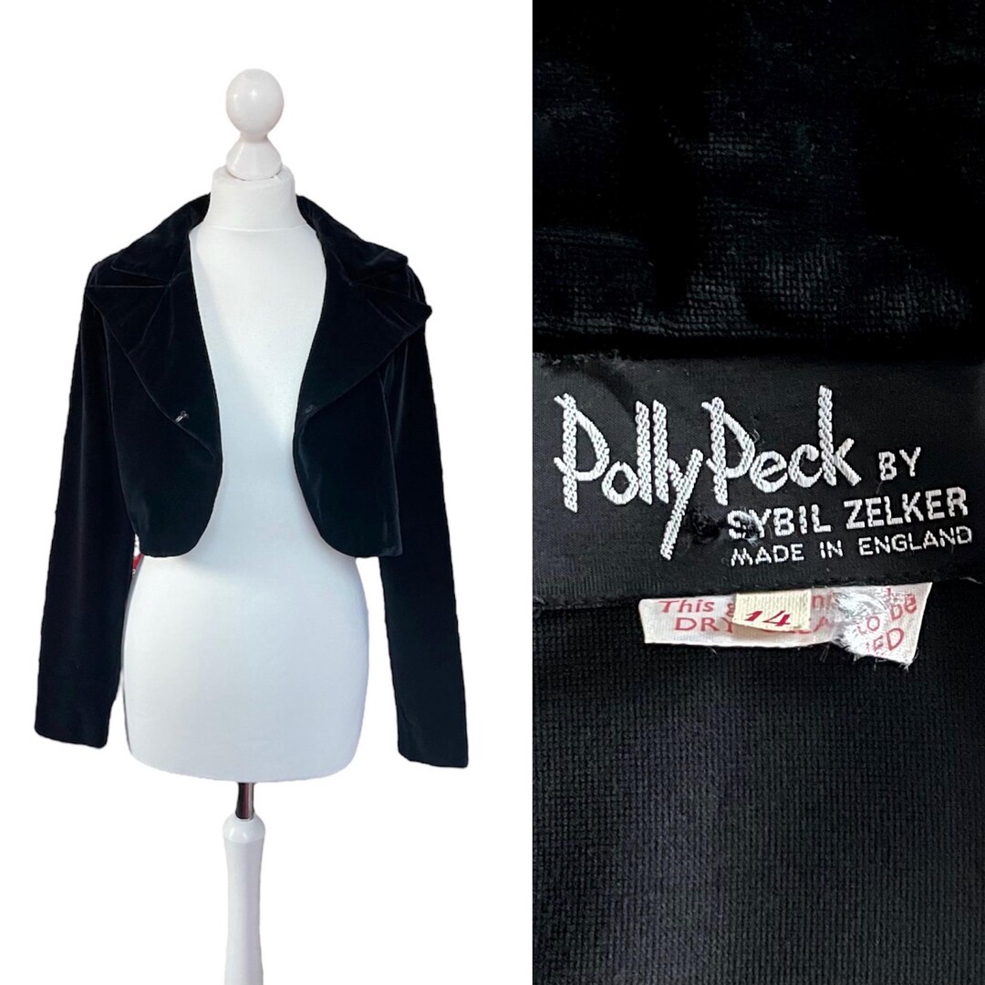 1960s Black Velvet Jacket Polly Peck by Sybil Zelker Black Velvet ...