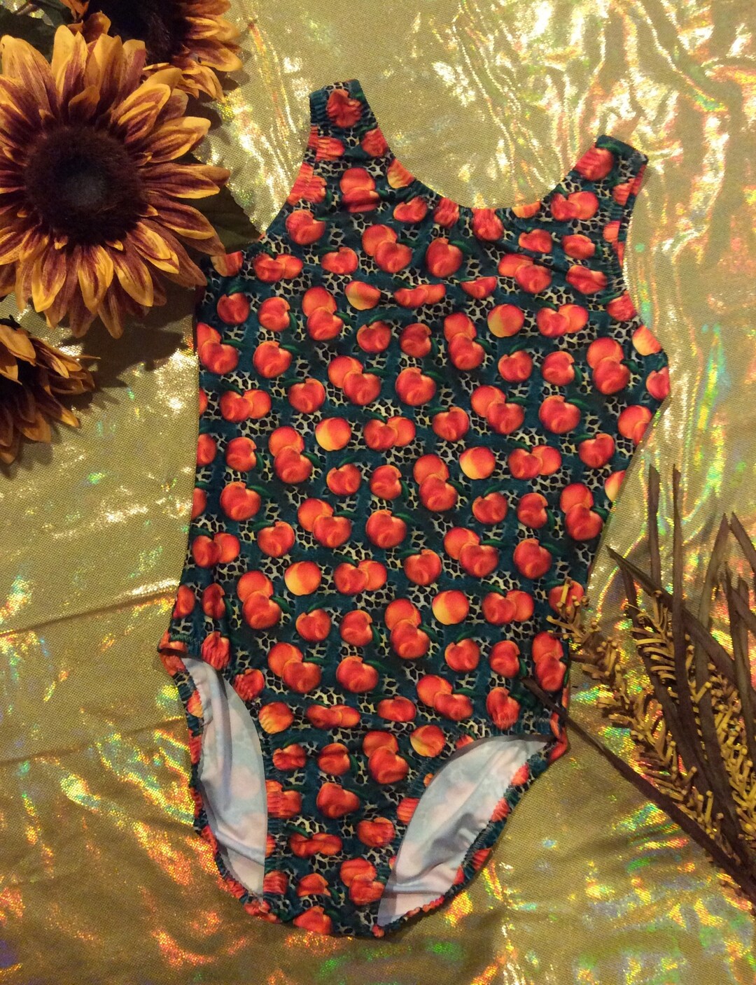 Peaches and Leopard Print Leotard - Etsy
