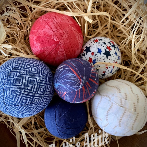 Patriotic Rag Balls - Etsy