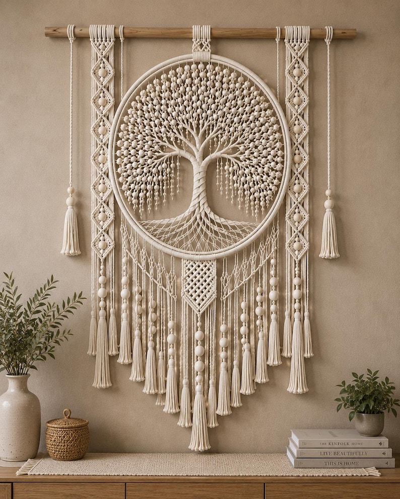 Tree of Life Macrame Wall Hanging Pattern, Boho Fiber Art Tapestry (PDF ...