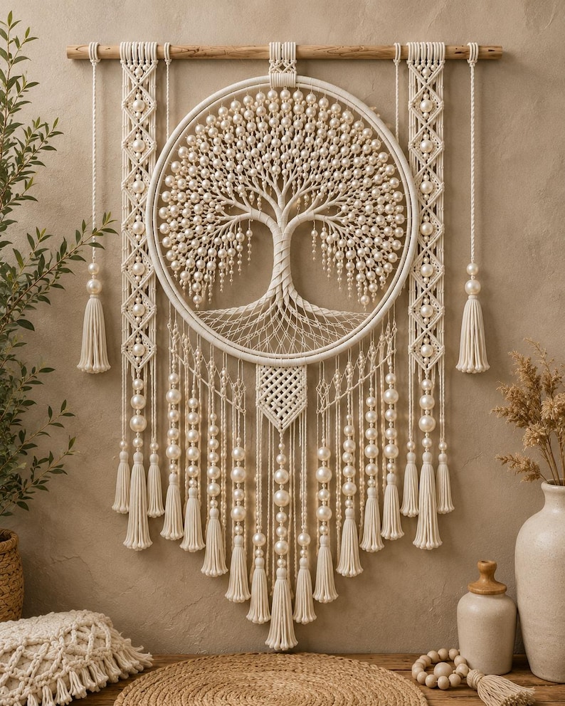 Tree of Life Macrame Wall Hanging Pattern, Boho Fiber Art Tapestry (PDF ...