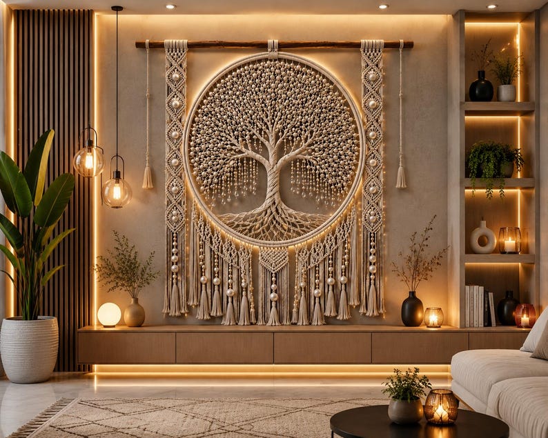Tree of Life Macrame Wall Hanging Pattern, Boho Fiber Art Tapestry (PDF ...
