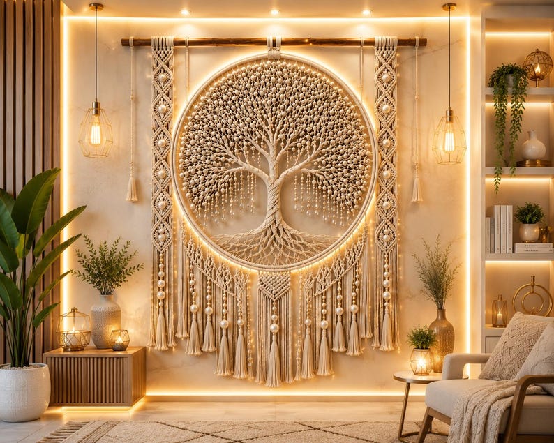 Tree of Life Macrame Wall Hanging Pattern, Boho Fiber Art Tapestry (PDF ...