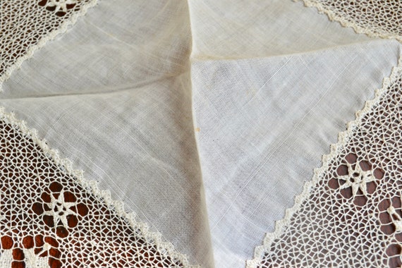 Victorian Ivory Wedding Handkerchief ~ Victorian Hand… - Gem
