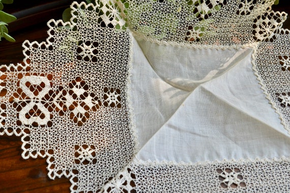 Victorian Ivory Wedding Handkerchief ~ Victorian Hand… - Gem