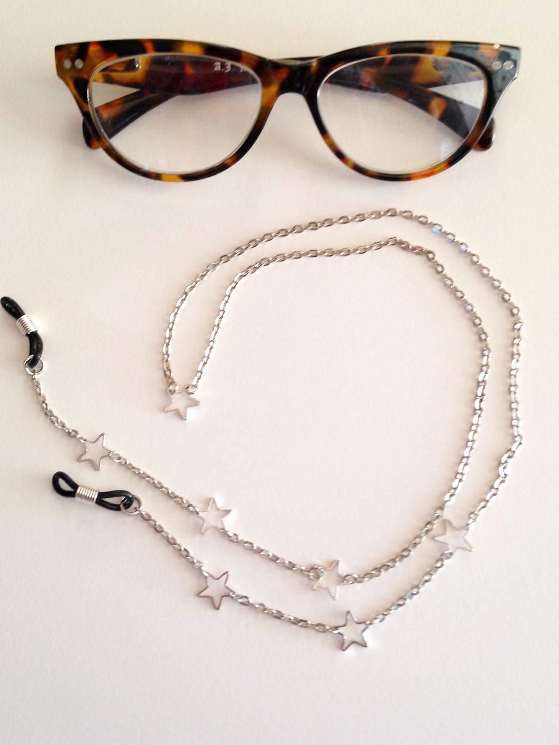 The Mattie Shooting Star Slender Silver Tone Eyeglass Chain - Etsy