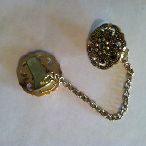 The Mattie Gold Tone Resin Medallion Sweater Clip Adds a Touch of ...