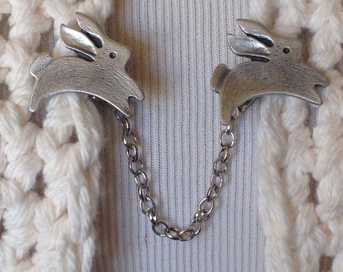 The Mattie Lead Free Pewter Running Rabbit Sweater Clip - Etsy