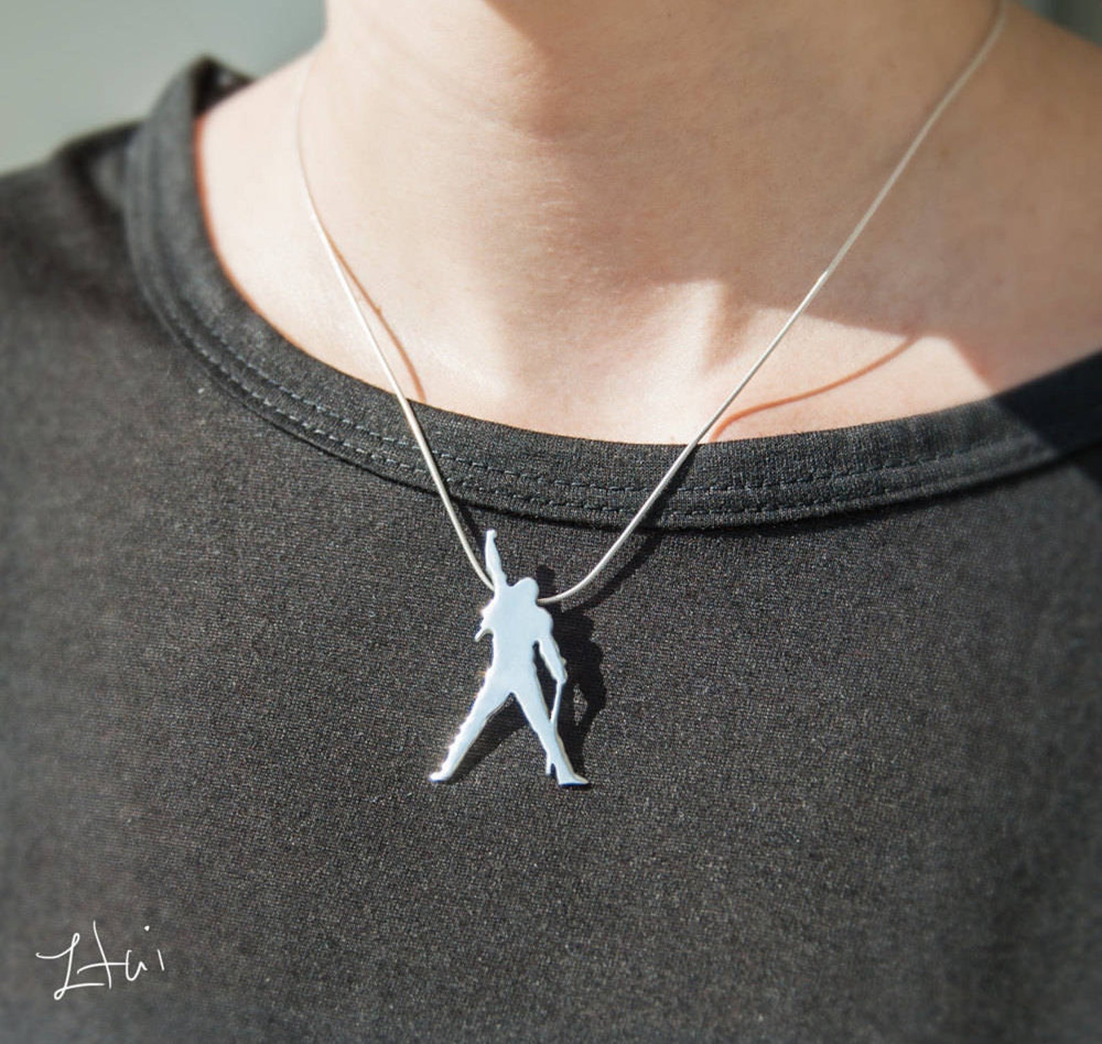 Freddie Mercury Pendant, Hand Made Pendant, Freddie Gold or Silver ...