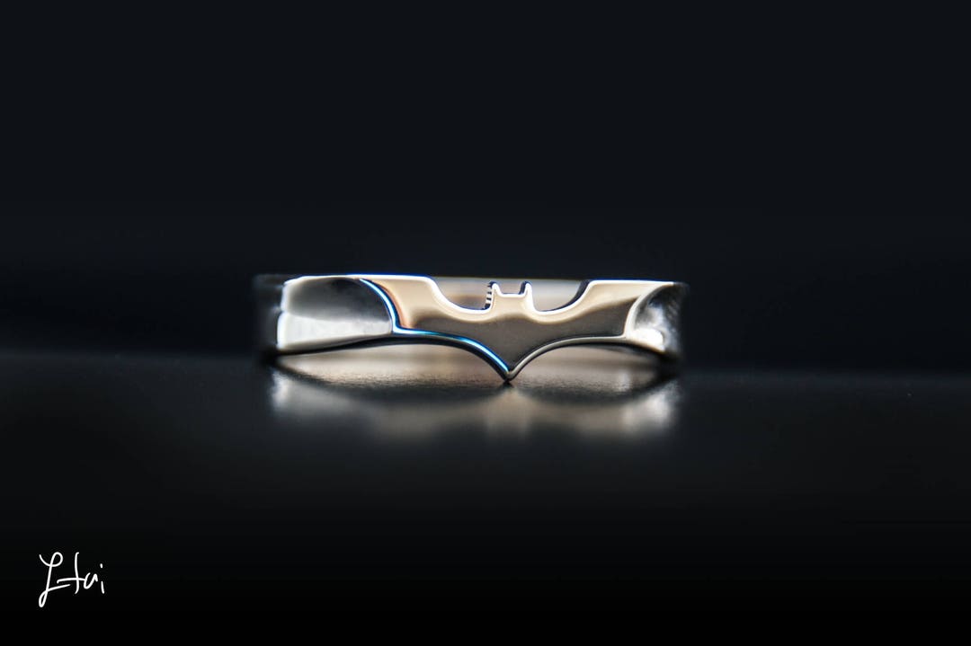 Bat Logo Ring 14K Gold, Unique Ring, Comics Jewelry, Superhero Jewelry ...