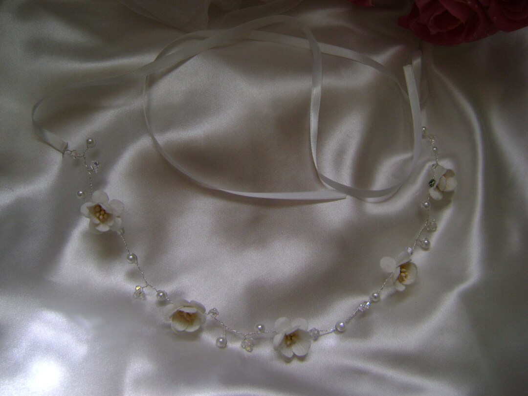 Cherry Blossom Pearl & Crystal Bridal Circlet - Etsy