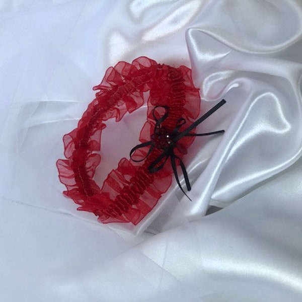 Red Wedding Garter - Etsy UK