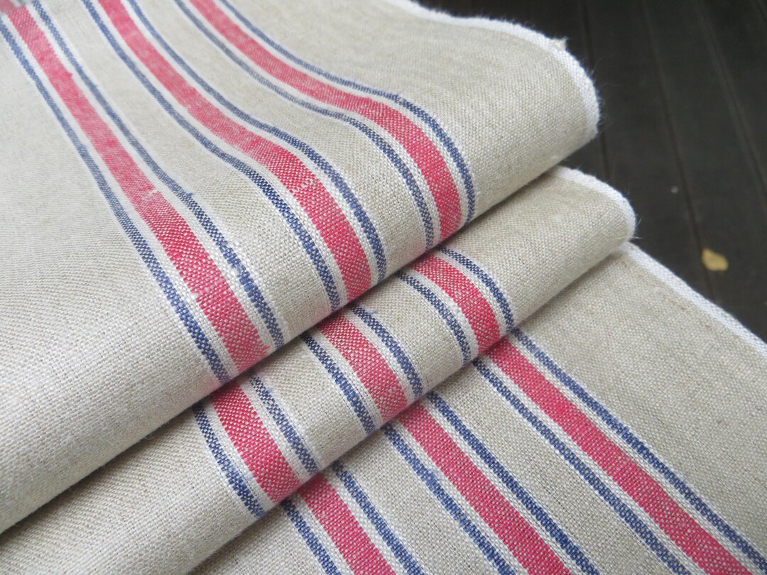Manglecloth Mangle Cloth Roll Cloth Pure Ecru Linen Blue and Blue ...