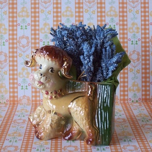 SALE Ceramic Fashions Poodle Dog Planter OPCO - Etsy