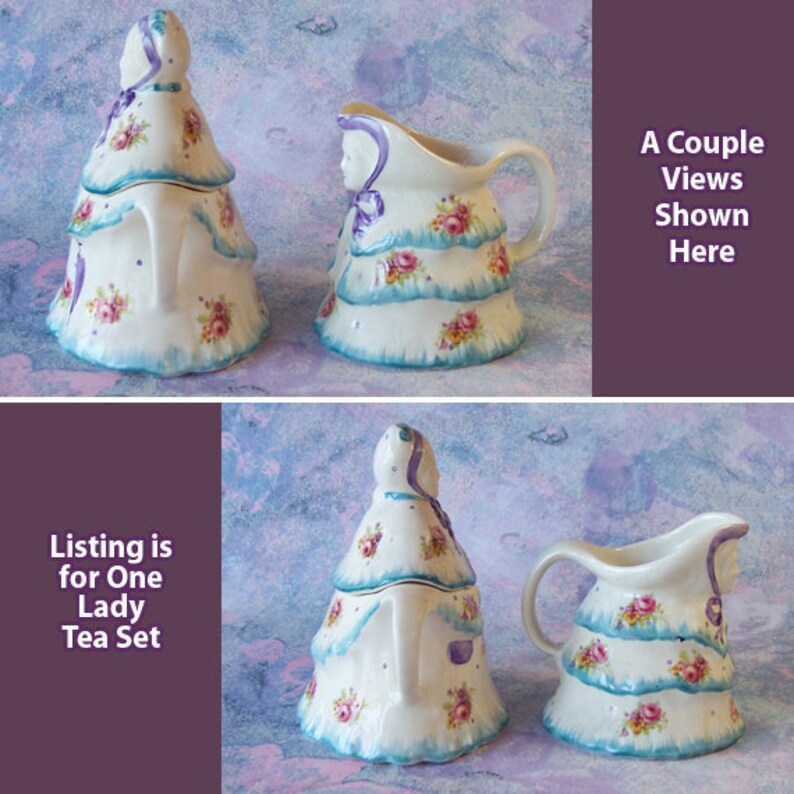 Vintage Little Old Lady Tea Set English Figural Old | Etsy