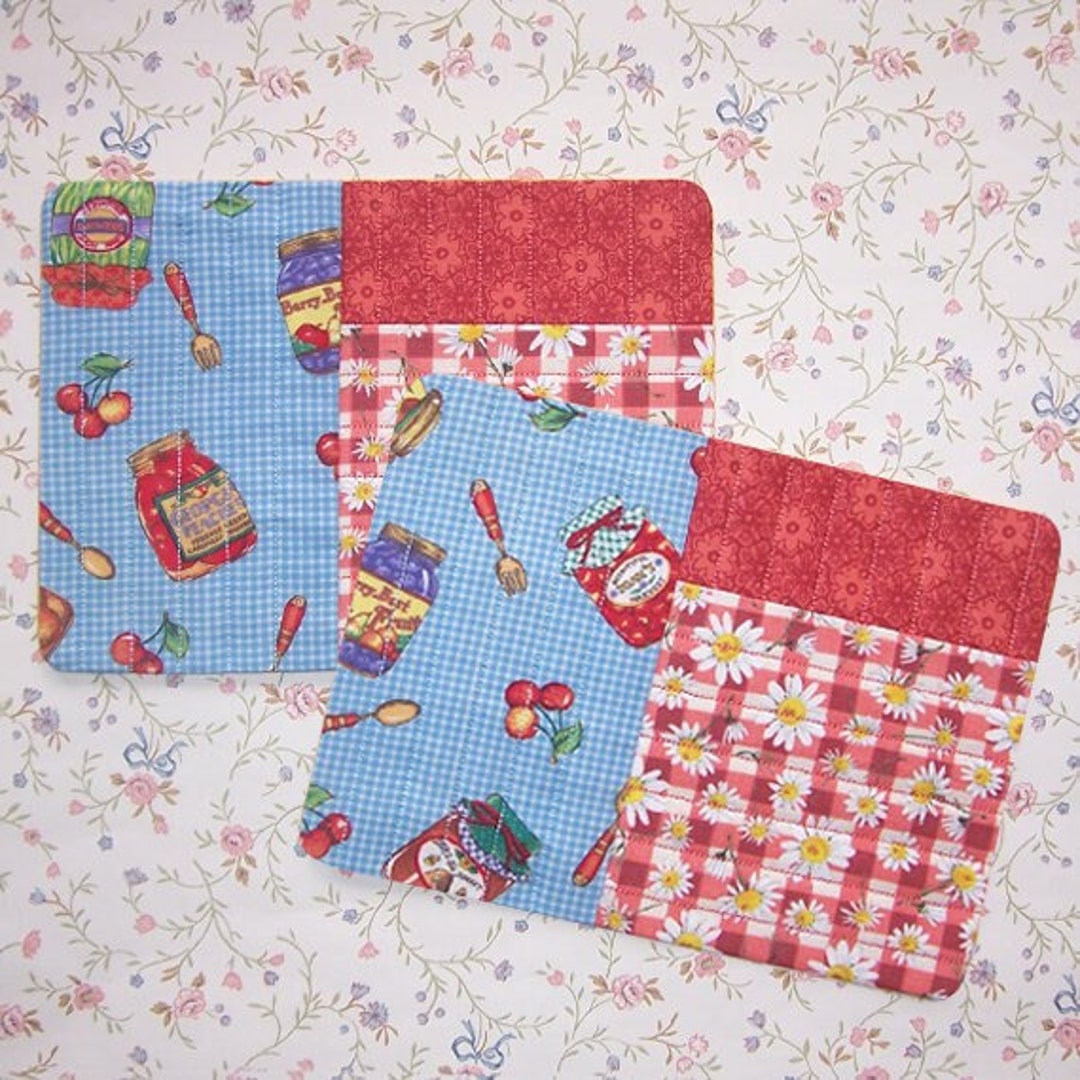 Large Unique Fruit Preserves Novelty Fabric Snack Mat Mug Rug Set of 4 ...