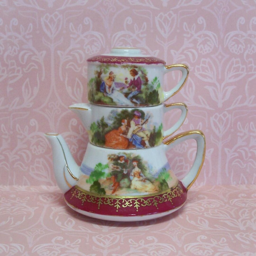 RARE!! Small Vintage Double Sided Stacking Sugar Bowl or Jam Pot With ...