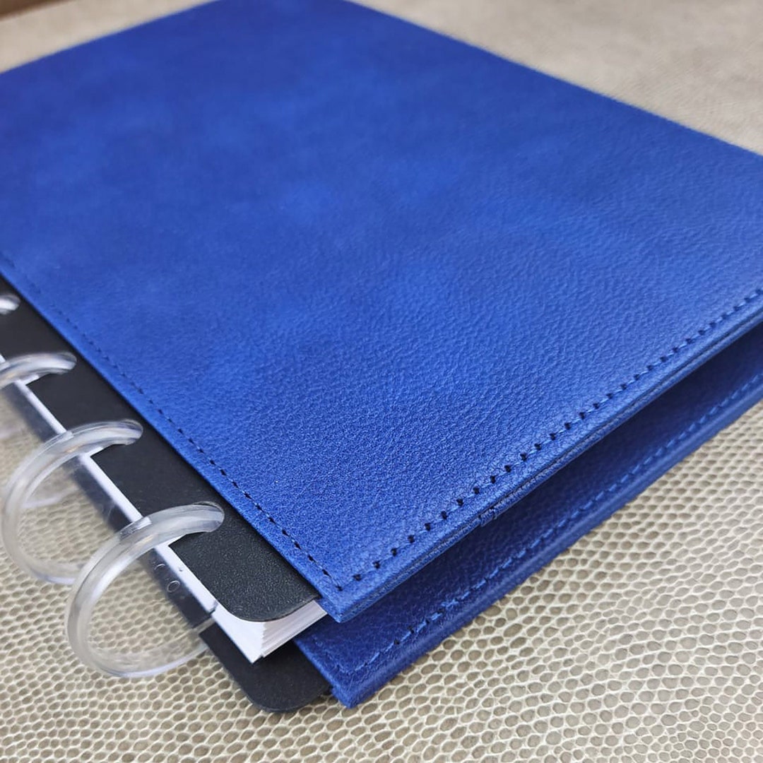 Blue Discbound Planner Cover Premium Vegan Leather - Etsy