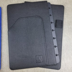 Vegan Leather Black Planner Cover for Discbound Snap In - Etsy