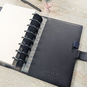 Discbound Planner Cover Leather Folio Planner Cover Midnight Blue Vegan ...