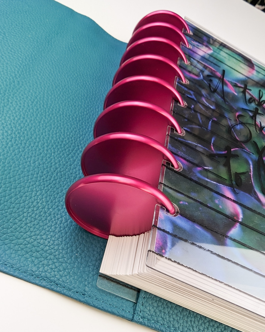 Berry Pink Metal Planner Discs for Discbound Planners and Notebooks Set ...