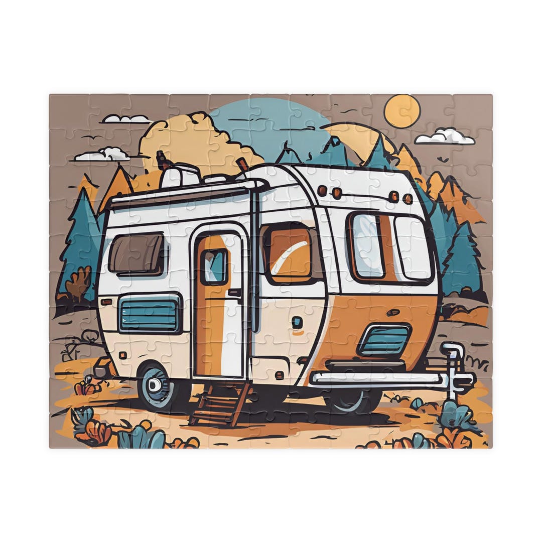 110-piece Camper Puzzle, Fun Cartoon Camper Scene, Jigsaw Puzzle for ...