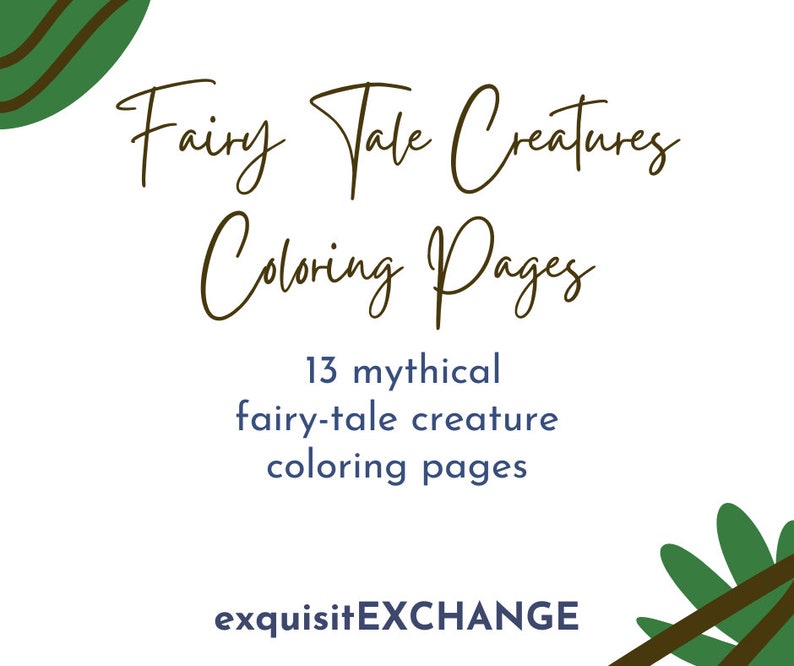 Mythical Fairy Tale Creatures Printable Coloring Pages; Educational ...