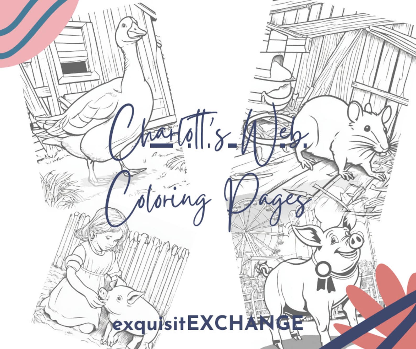 Printable Coloring Pages for Charlotte's Web; Educational Materials for ...