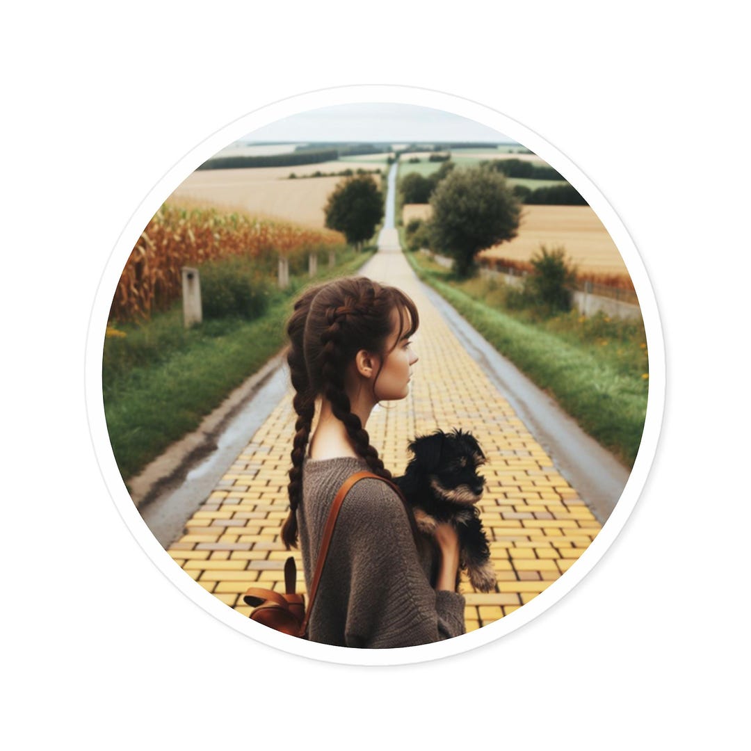 Dorothy and Toto Round Sticker, Book Lover Stickers, Laptop Decor ...