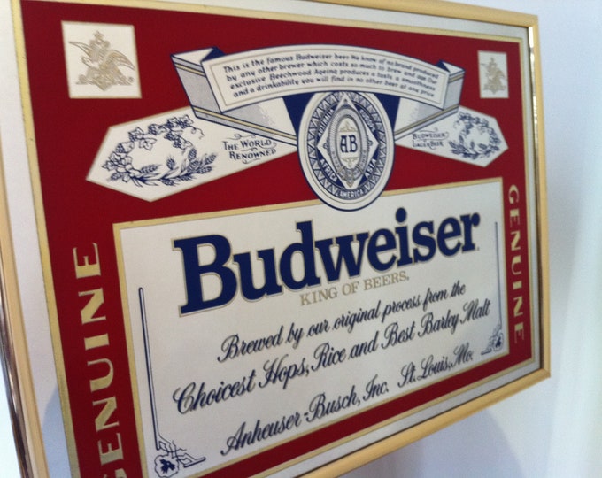 Budweiser Mirror Sign 1991 - Etsy
