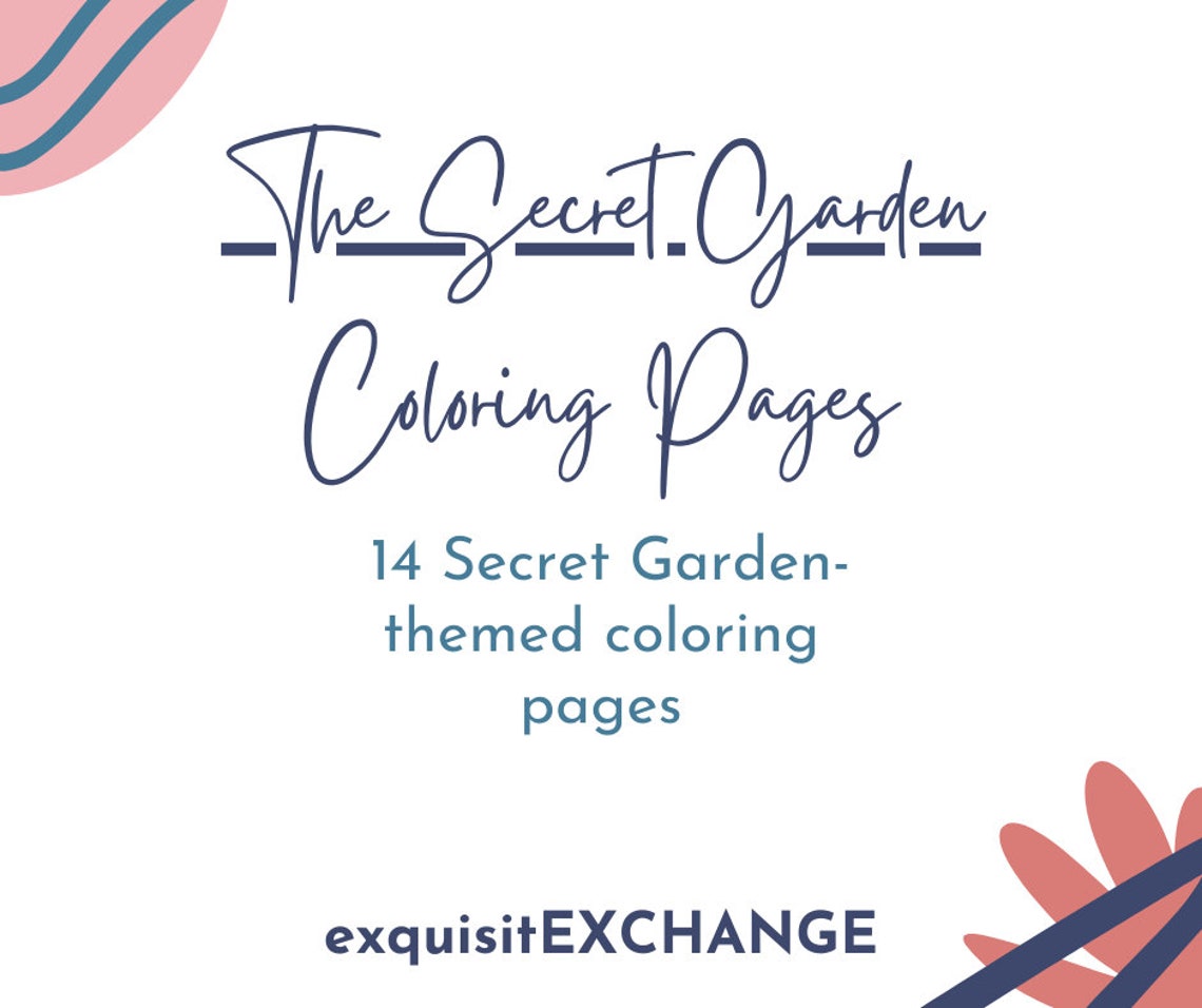 Printable Coloring Pages for the Secret Garden; Educational Materials ...