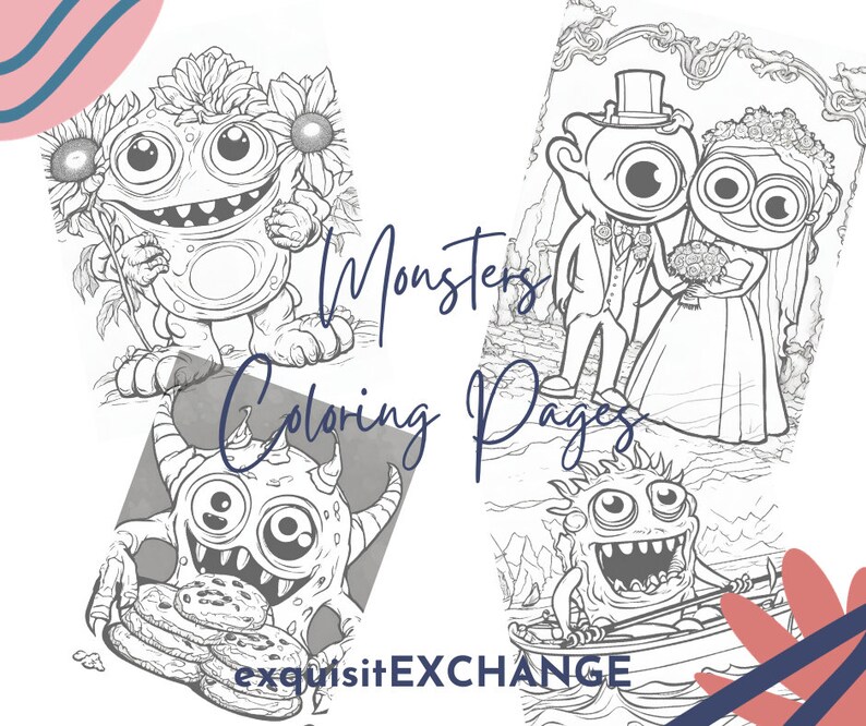 Monsters Printable Coloring Pages Fun Educational Materials for ...