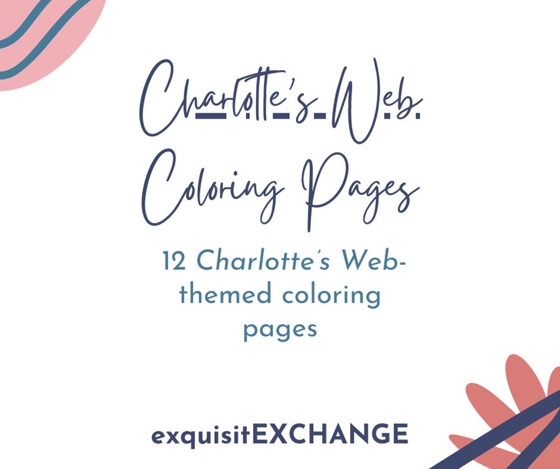 Printable Coloring Pages for Charlotte's Web; Educational Materials for ...