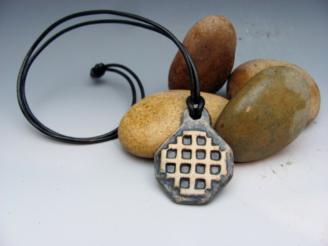 Kairos Jerusalem Cross Pendant Stoneware Stoney Gray Christian Catholic ...