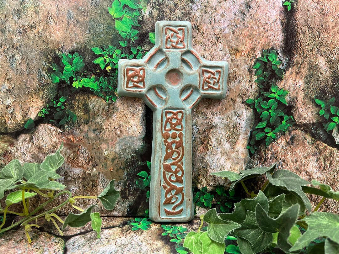 Handmade Celtic Cross With Celtic Knots Green Irish Cross - Etsy