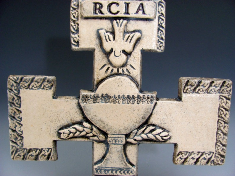 Catholic RCIA Cross Our Lady of Lourdes Baptism Eucharist - Etsy