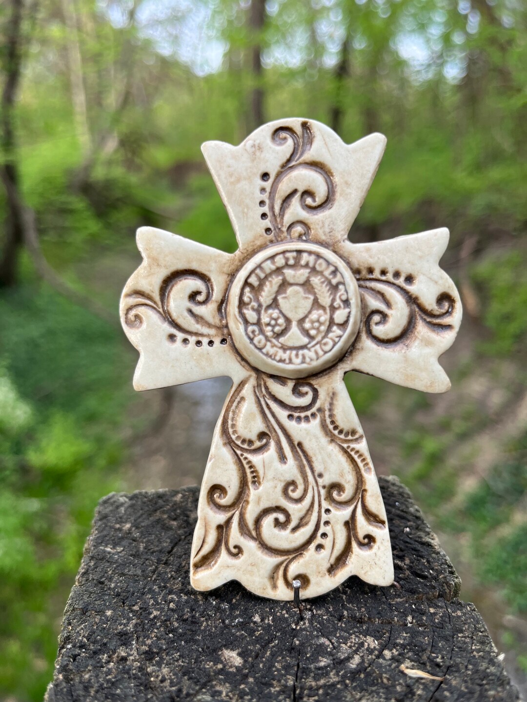 First Communion Child's Cross Chalice Eucharist Easter First Holy ...