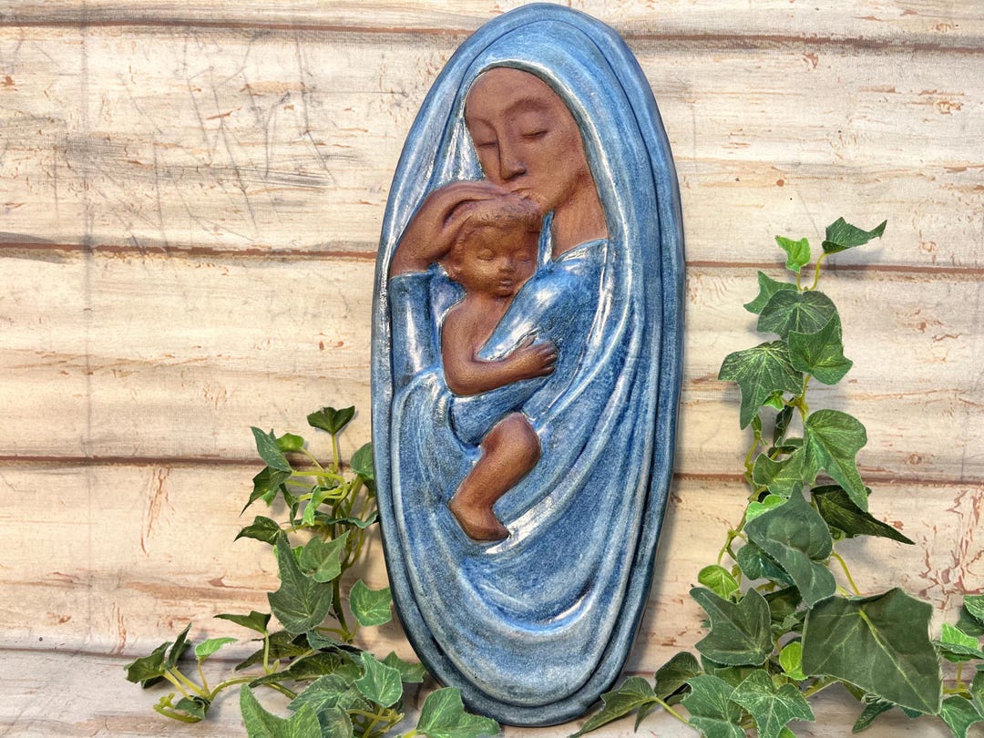 Black Madonna Holding Christ Child Marian Wall Hanging Mother of God Mothers Day Gift Marian ...