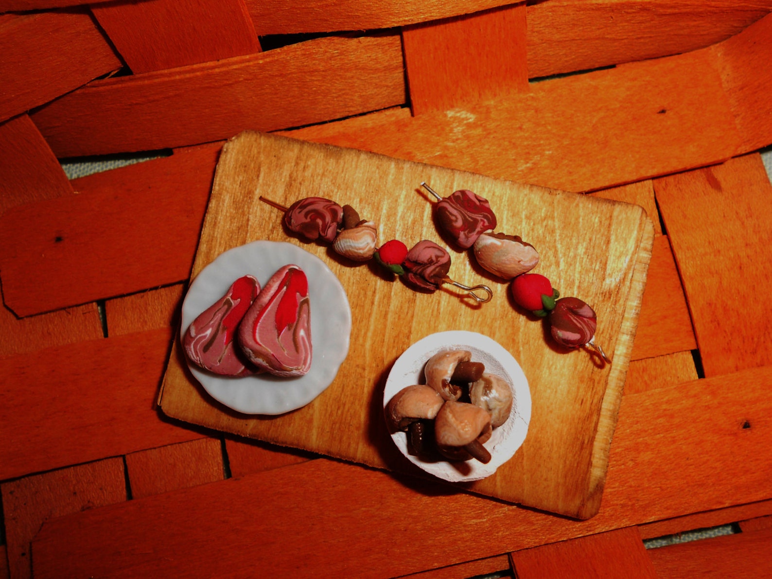 Steak Shish Kabobs With Mushrooms Prep Board - Etsy