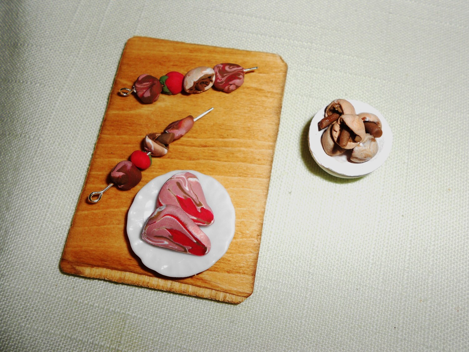 Steak Shish Kabobs With Mushrooms Prep Board - Etsy