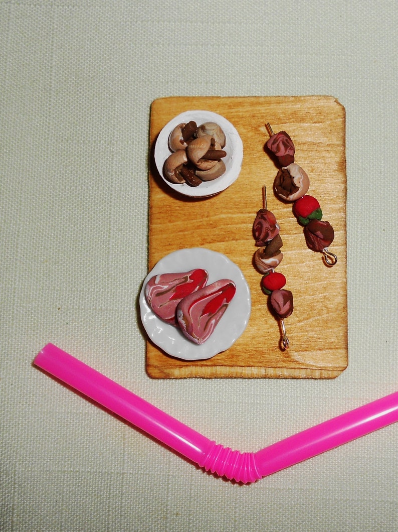 Steak Shish Kabobs With Mushrooms Prep Board - Etsy